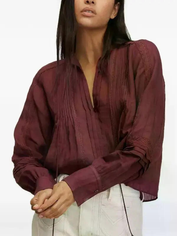 Veronica Beard Sawyer Pintuck-pleated Tassel-tie Blouse - Red