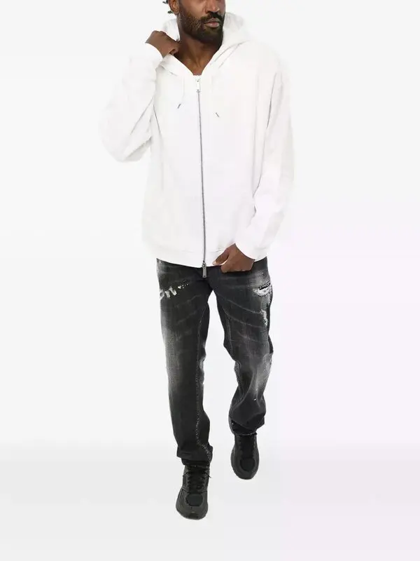 Dsquared2 Full-zip Drawstring Hoodie - White