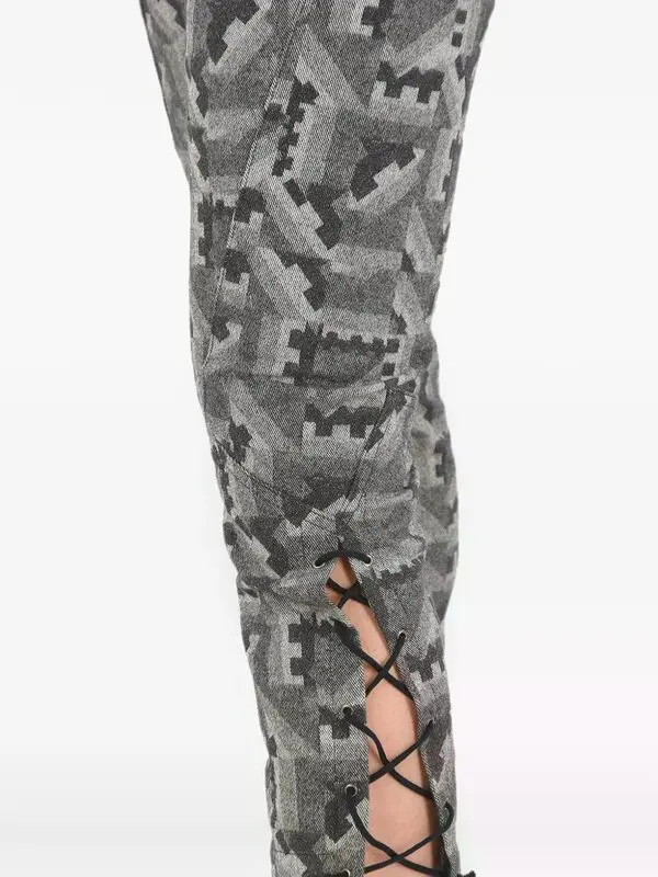 DIESEL® Pacquard Geometric-print Cropped Trousers