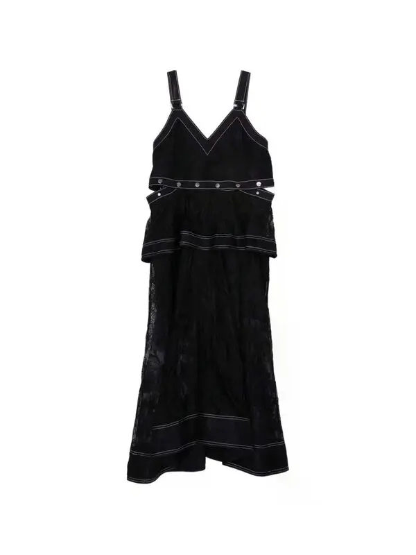 3.1 Phillip Lim V-neck Studded Midi Dress - Black