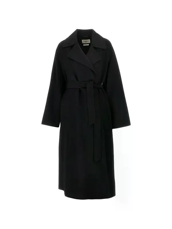 Max Mara Belted Wrap Single-breasted Coat - Black