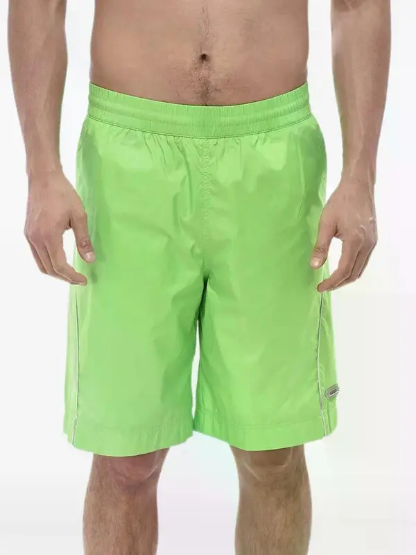 Givenchy Logo-patch Embroidered Swim Shorts - Green