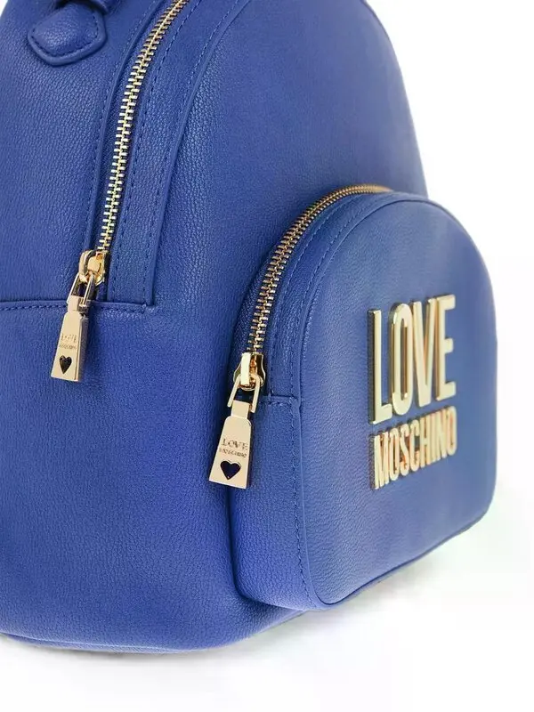 Moschino Logo-plaque Grained-effect Backpack