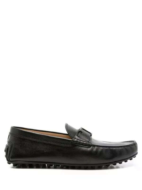 TOD'S Textured-leather Loafers - Black