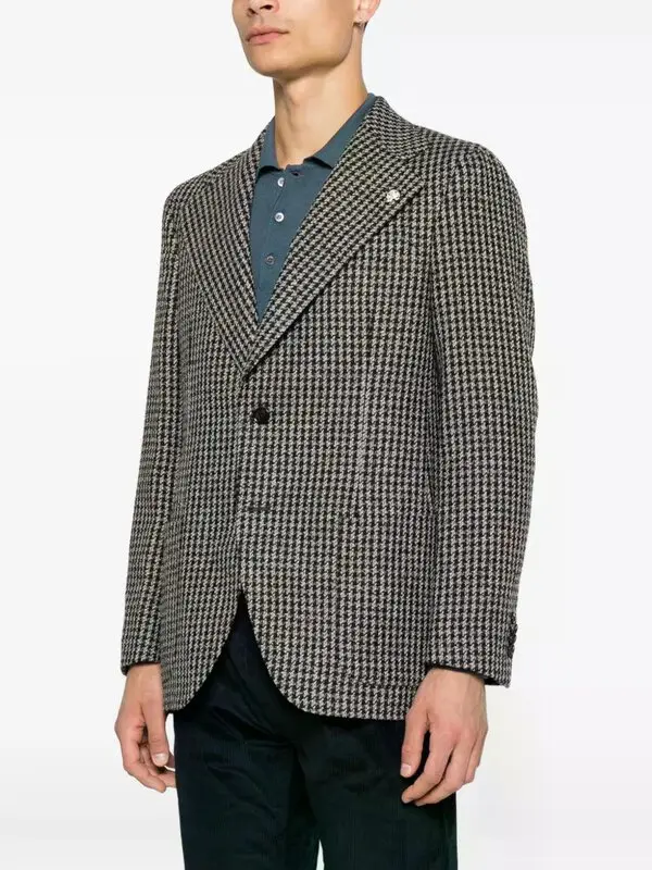 GABRIELE PASINI Houndstooth-pattern Single-breasted Blazer