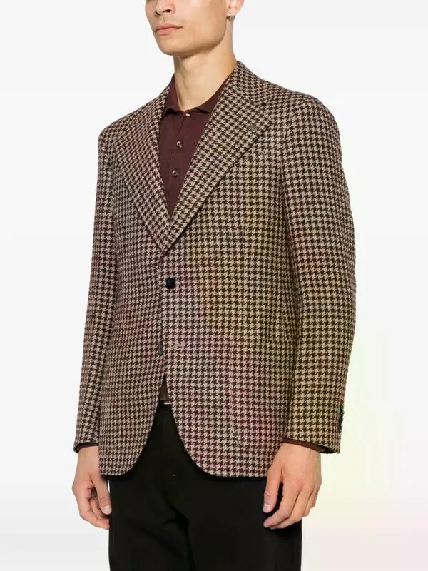 GABRIELE PASINI Houndstooth-pattern Notched-lapels Jacket