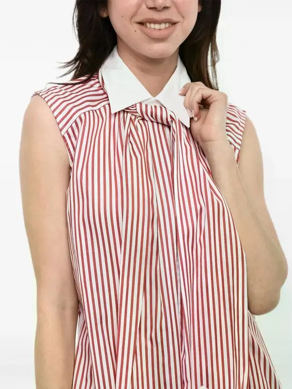 Dsquared2 Striped-pattern Tie-collar Mini Dress