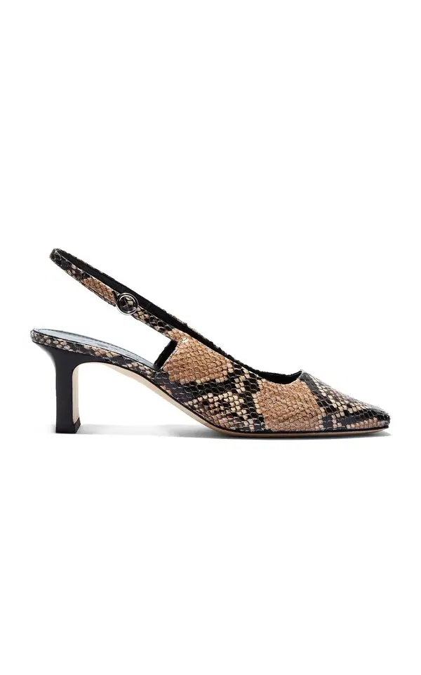 AeydĒ Liza Snake-effect Leather Slingback Pumps - Animal