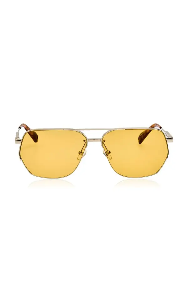 Jacquemus Aviator-frame Metal Sunglasses - Yellow