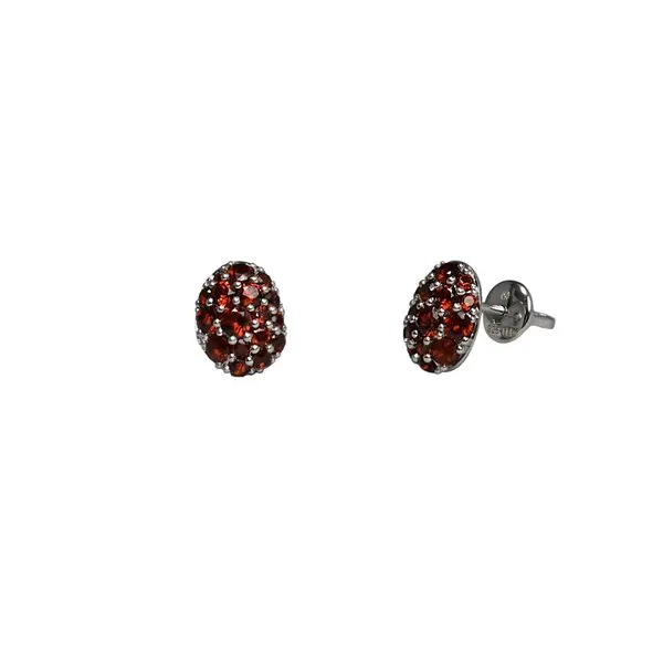 ONI Pave Garnet Studs - Silver