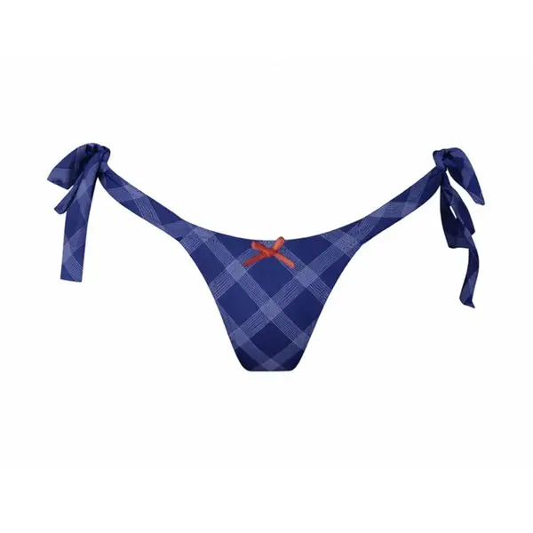 BELLETAGE SWIMWEAR Blue / White The Amour Reversible Bottom - Blue/white