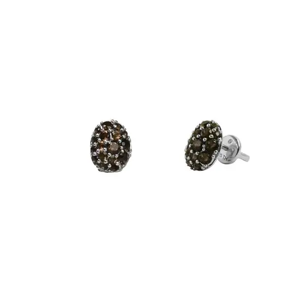 ONI Pave Quartz Studs - Silver