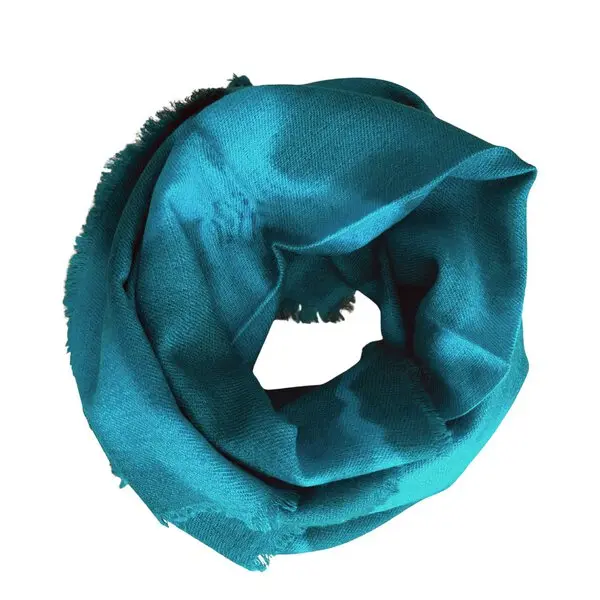HERITAGEMODA Gi Certified Luxury Dark Teal Tie-dye Cashmere Scarf – Soft Lightweight Wrap - Green