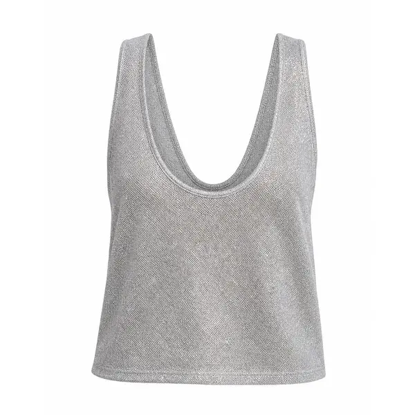 MARIANNE BY MARIE JORDANE Elegant Low-back Lurex Top Sasha Made In France - Silver