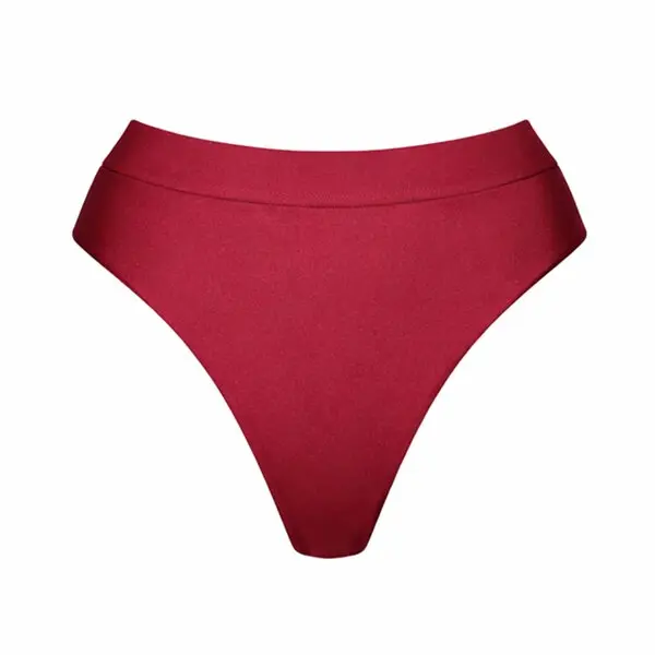 BELLETAGE SWIMWEAR The Trail Ride High-waisted Bottom - Red