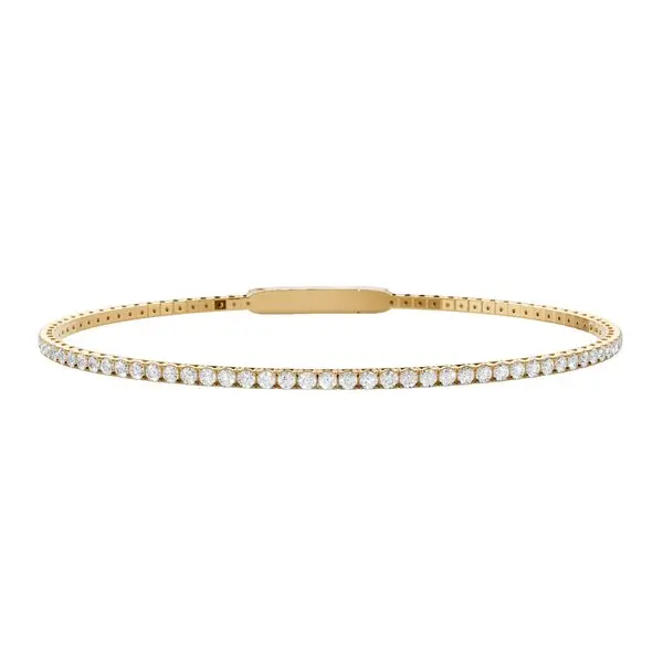AYA FINE JEWELRY 1.60 Cwt Round Lab Diamond Tennis Bangle Bracelet In 14k Gold|slim Diamond Bangle - Yellow