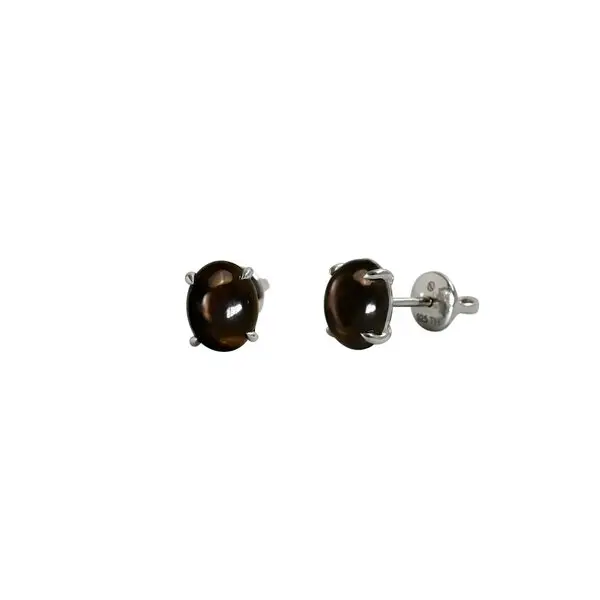 ONI Smokey Quartz Studs - Silver