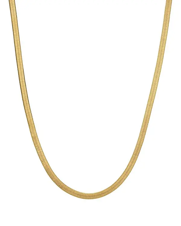 CRYSTALS AND CO Fine Gold Herringbone Necklace Jw - Yellow