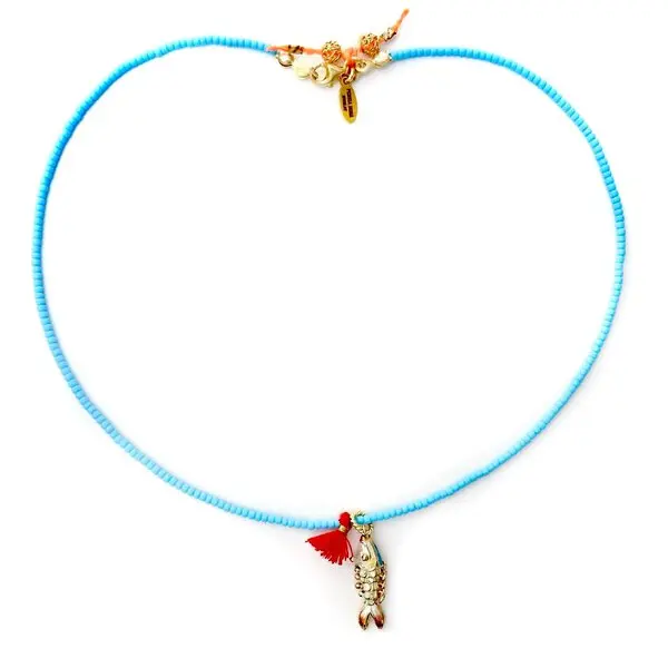 Persia Donà Jewelry Turquoise Little Fish Necklace - Blue