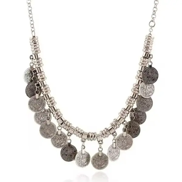 CHANEL JOAN ELKAYAM Coin Pendant Necklace - Silver