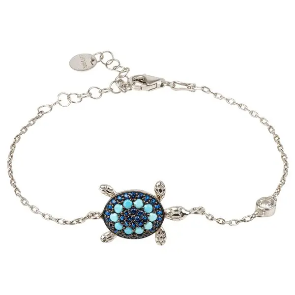 LATELITA Silver / Blue Turtle Turquoise Blue Bracelet Silver - Silver/blue