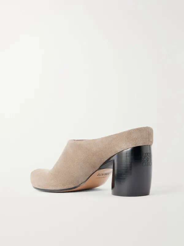 Loewe Oval 70 Suede Mules