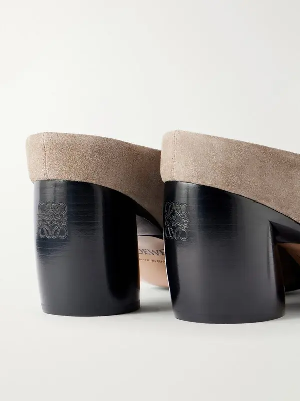 Loewe Oval 70 Suede Mules
