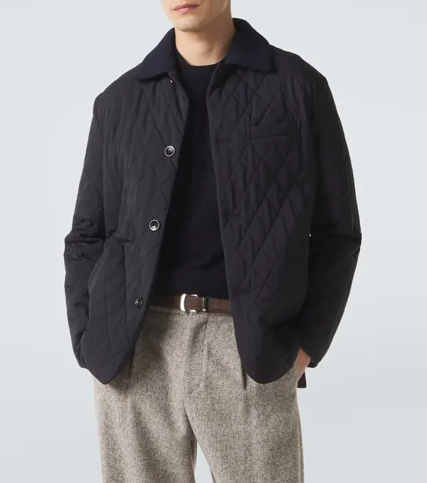 Agnona Quilted Wool-trimmed Jacket