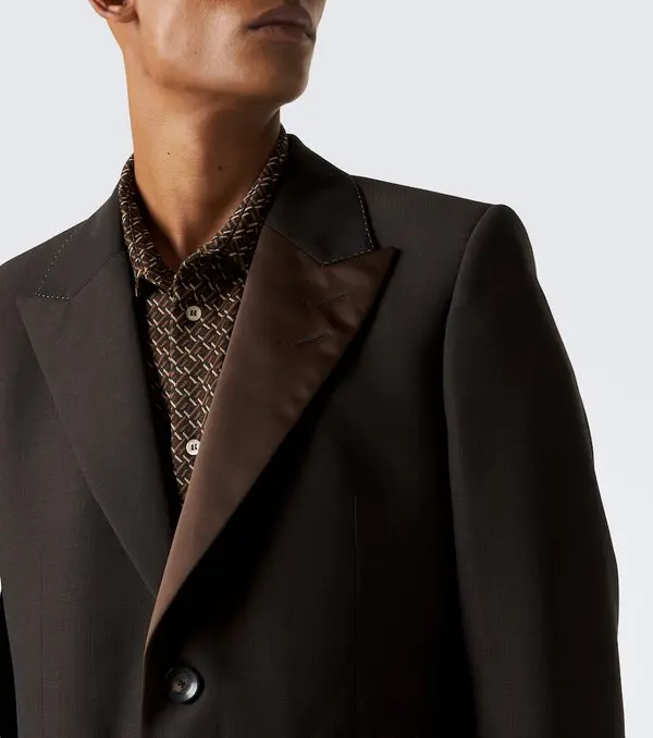 WALES BONNER Atto Satin-trimmed Virgin Wool Blazer