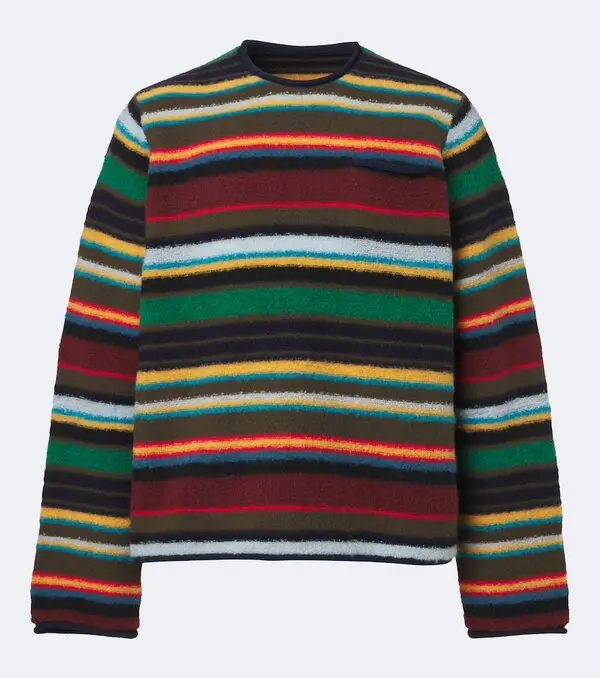 Sacai Striped Wool-blend Sweater - Multicoloured