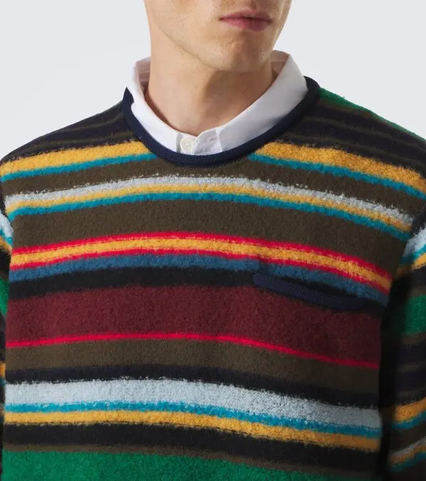 Sacai Striped Wool-blend Sweater