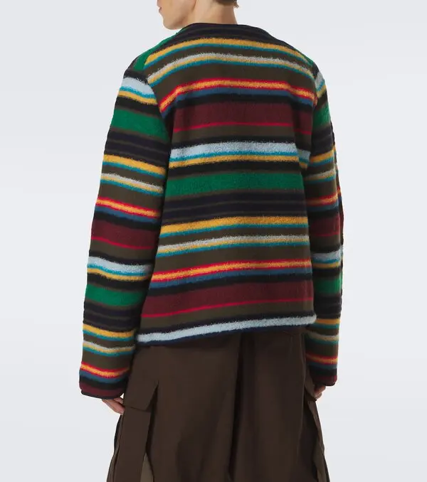 Sacai Striped Wool-blend Sweater