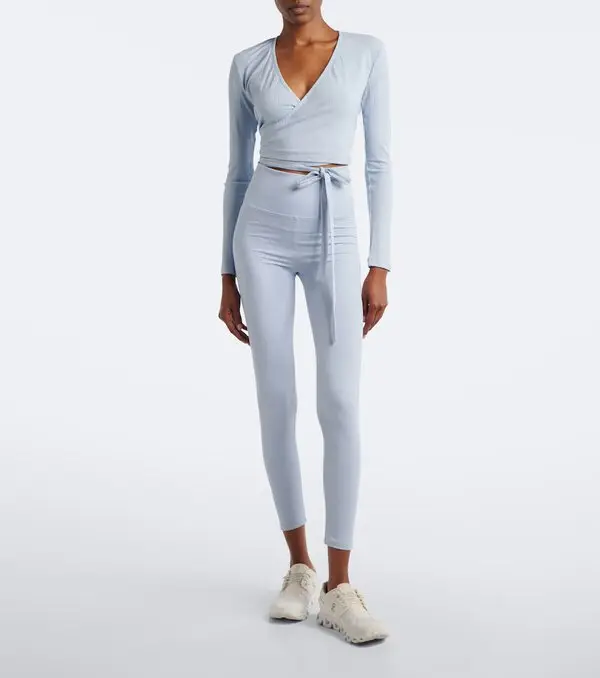 NORBA Ribbed-knit Wrap Top