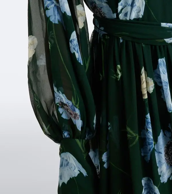 Erdem Floral Silk Voile Gown