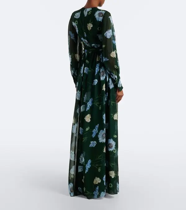 Erdem Floral Silk Voile Gown