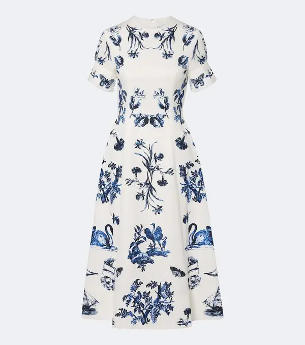 Erdem Floral Cotton-blend Faille Midi Dress - Multicoloured