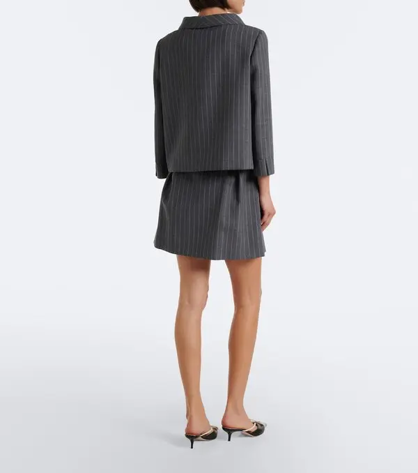 Valentino Garavani Pinstripe Virgin Wool Miniskirt