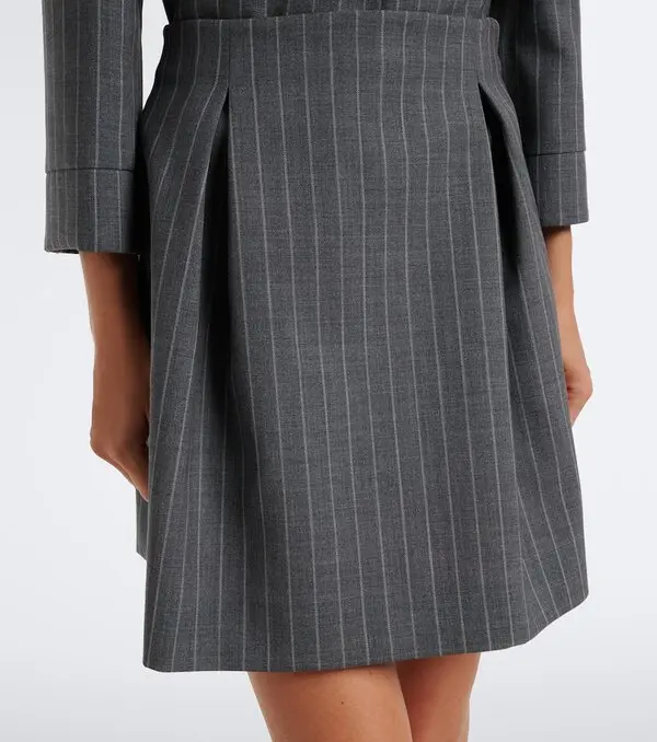 Valentino Garavani Pinstripe Virgin Wool Miniskirt