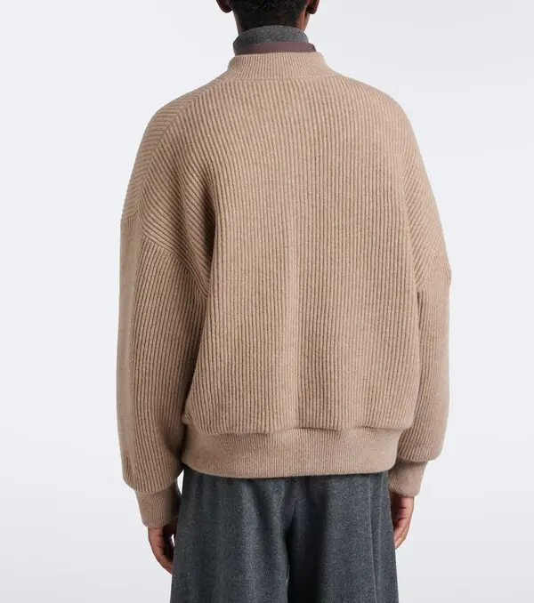 Brunello Cucinelli Ribbed-knit Cashmere Cardigan - Beige