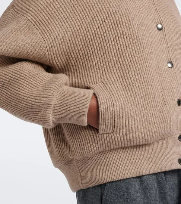 Brunello Cucinelli Ribbed-knit Cashmere Cardigan - Beige