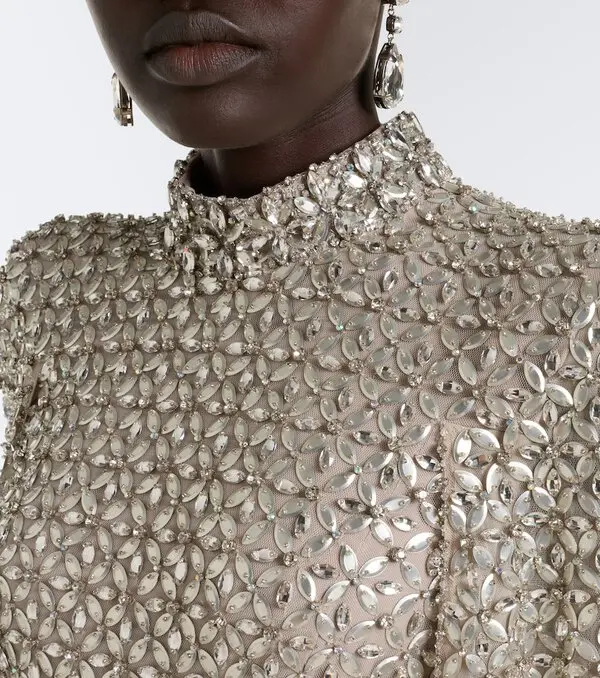 Jenny Packham Sedona Embellished Mesh Gown