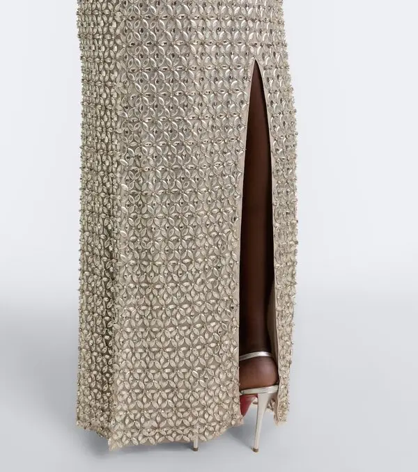 Jenny Packham Sedona Embellished Mesh Gown