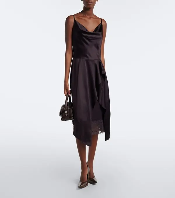 Acne Studios Lace-trimmed Satin Slip Dress