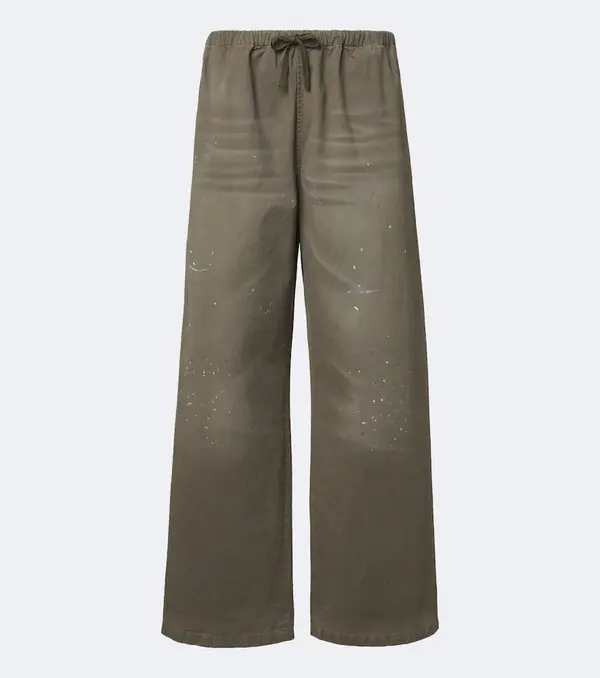 Acne Studios Cotton Twill Wide-leg Pants - Green