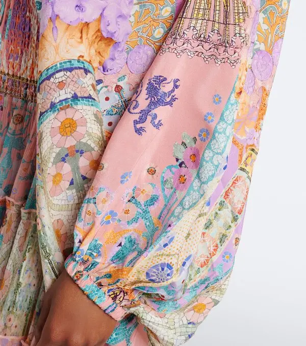 Camilla Embellished Lace-up Silk Blouse