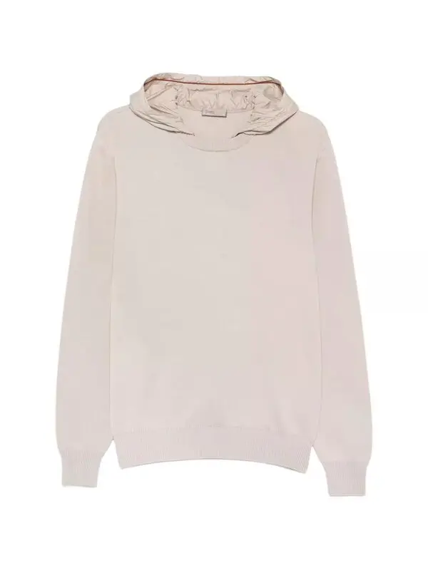 Herno Hooded Cotton Sweater - Neutrals