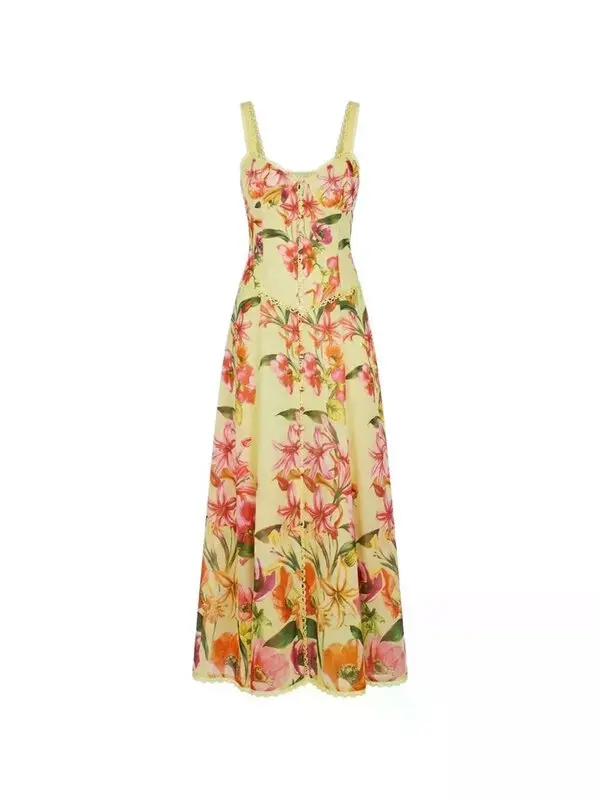 Charo Ruiz Ibiza Solara Floral-print Midi Dress - Yellow