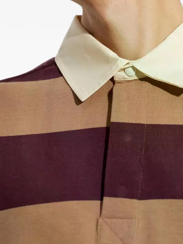 Moncler Striped Long-sleeve Polo Shirt - Neutrals