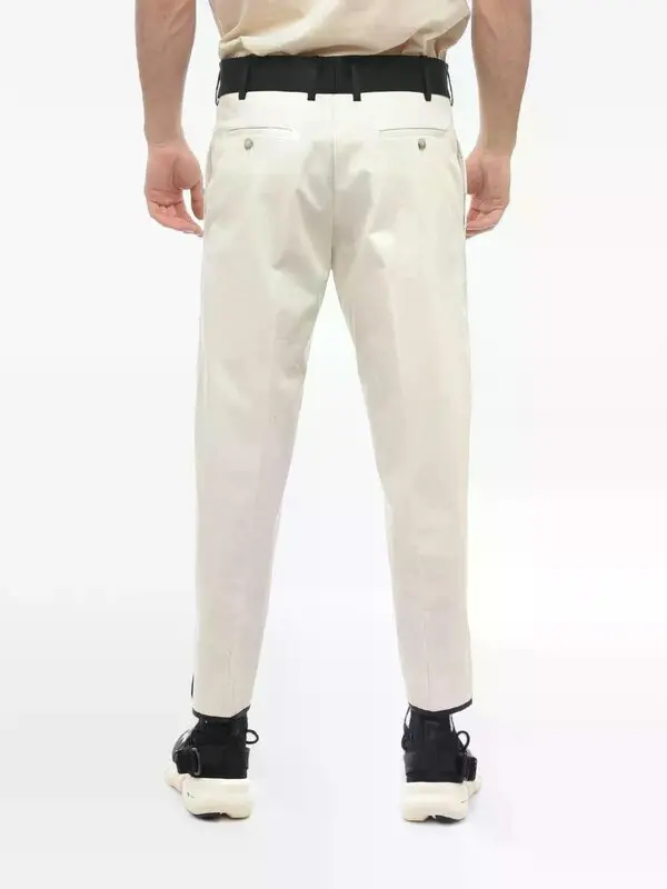 Neil Barrett Tom Contrast-waistband Cropped Trousers