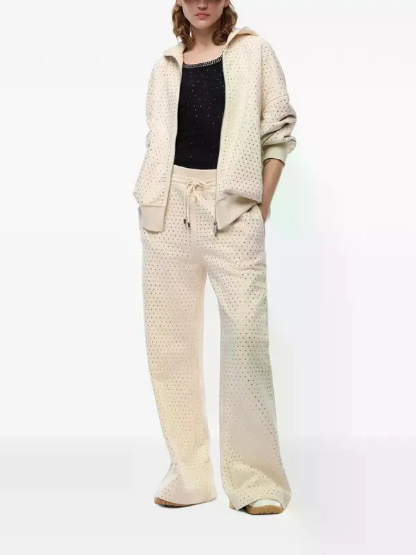 Pinko Embellished Zip-up Hoodie - Neutrals